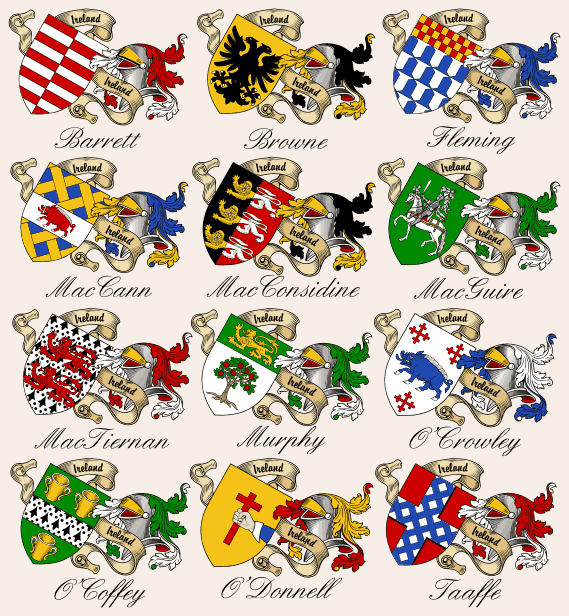 Armorial Gold Heraldry Images - The Great Irish Septs